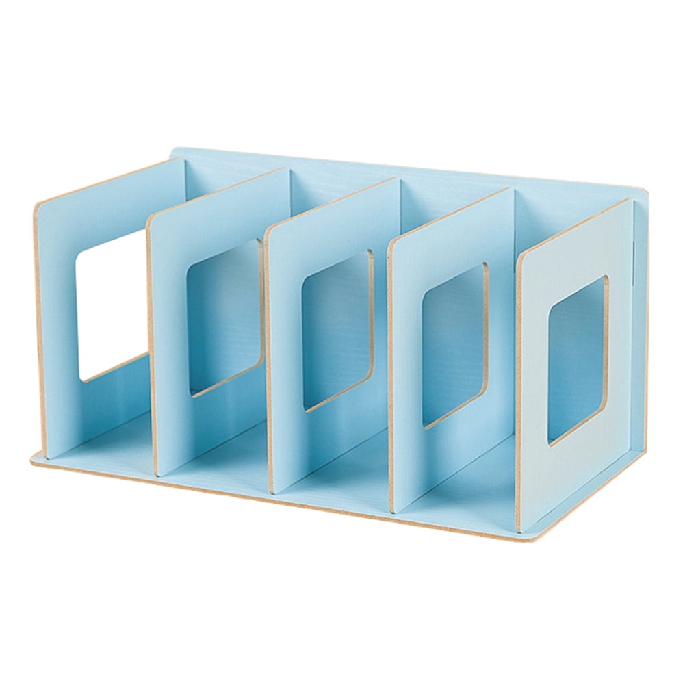 Juhai 4 Grids Wooden Bookshelf Storage Rack Tabletop Bookcase Organizer ...