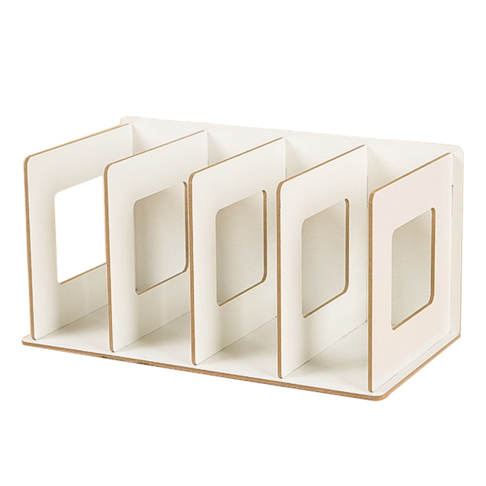 Juhai 4 Grids Wooden Bookshelf Storage Rack Tabletop Bookcase Organizer ...