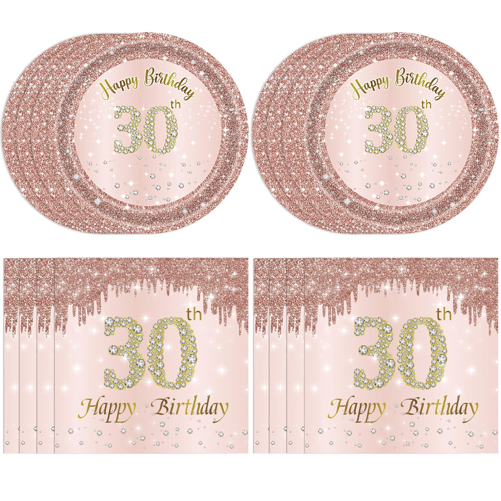 Juhap 30th Birthday Decorations for Women, Rose Gold Thirty Year Old ...