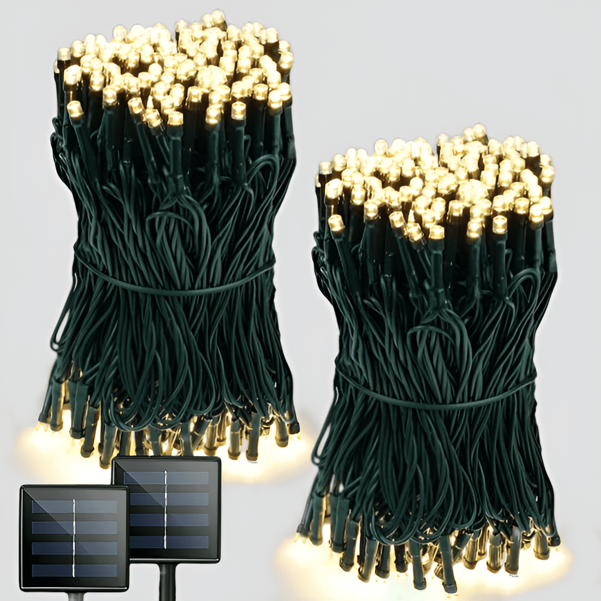 Juhefa 2 Pack Solar String Lights,Total 156Ft 440LED Green Wire Fairy ...