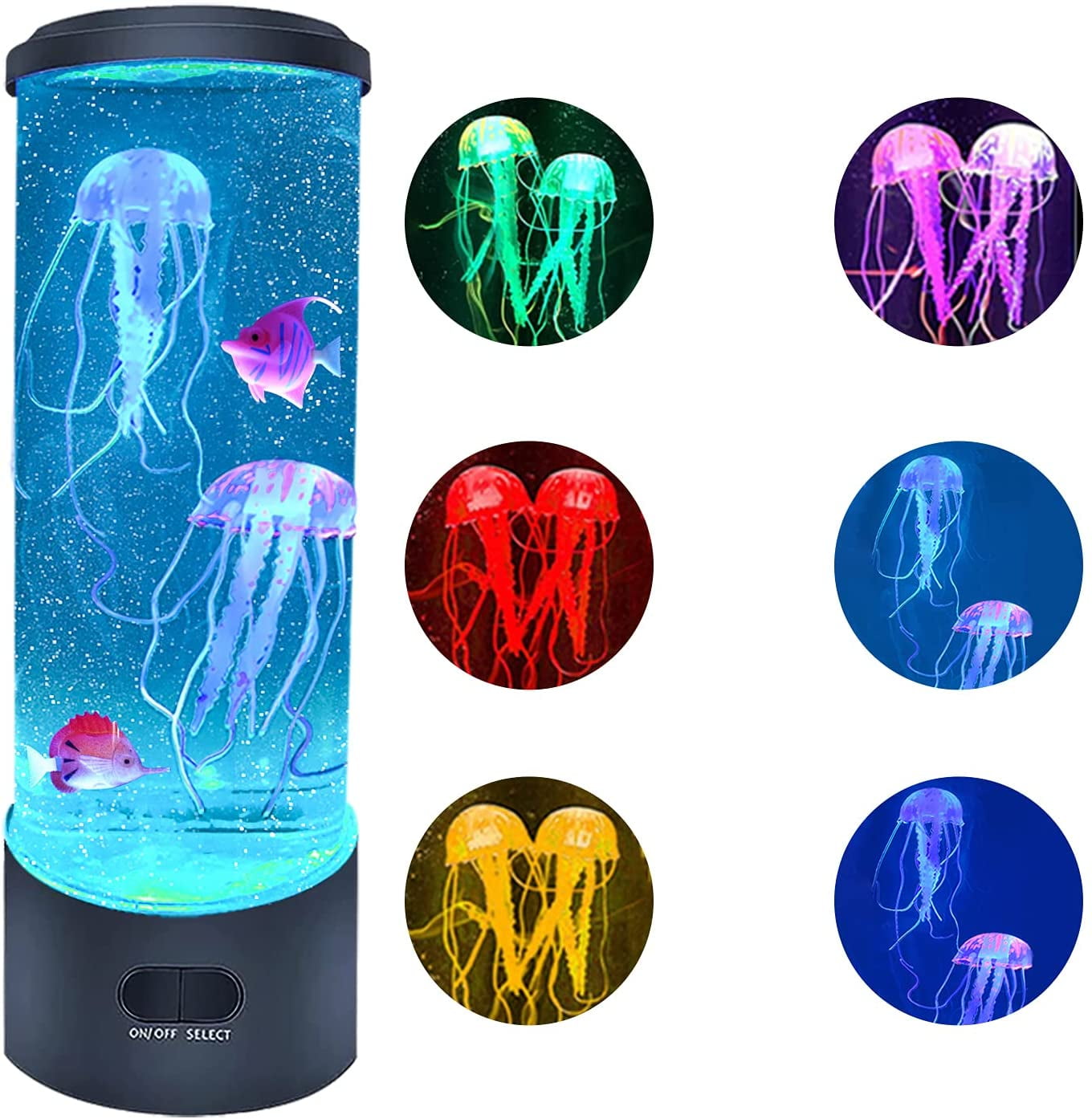 Juhenon Jellyfish Lamp with Fish, Electric Jellyfish Lava Lamp for Adults, Jellyfish Tank Table ...
