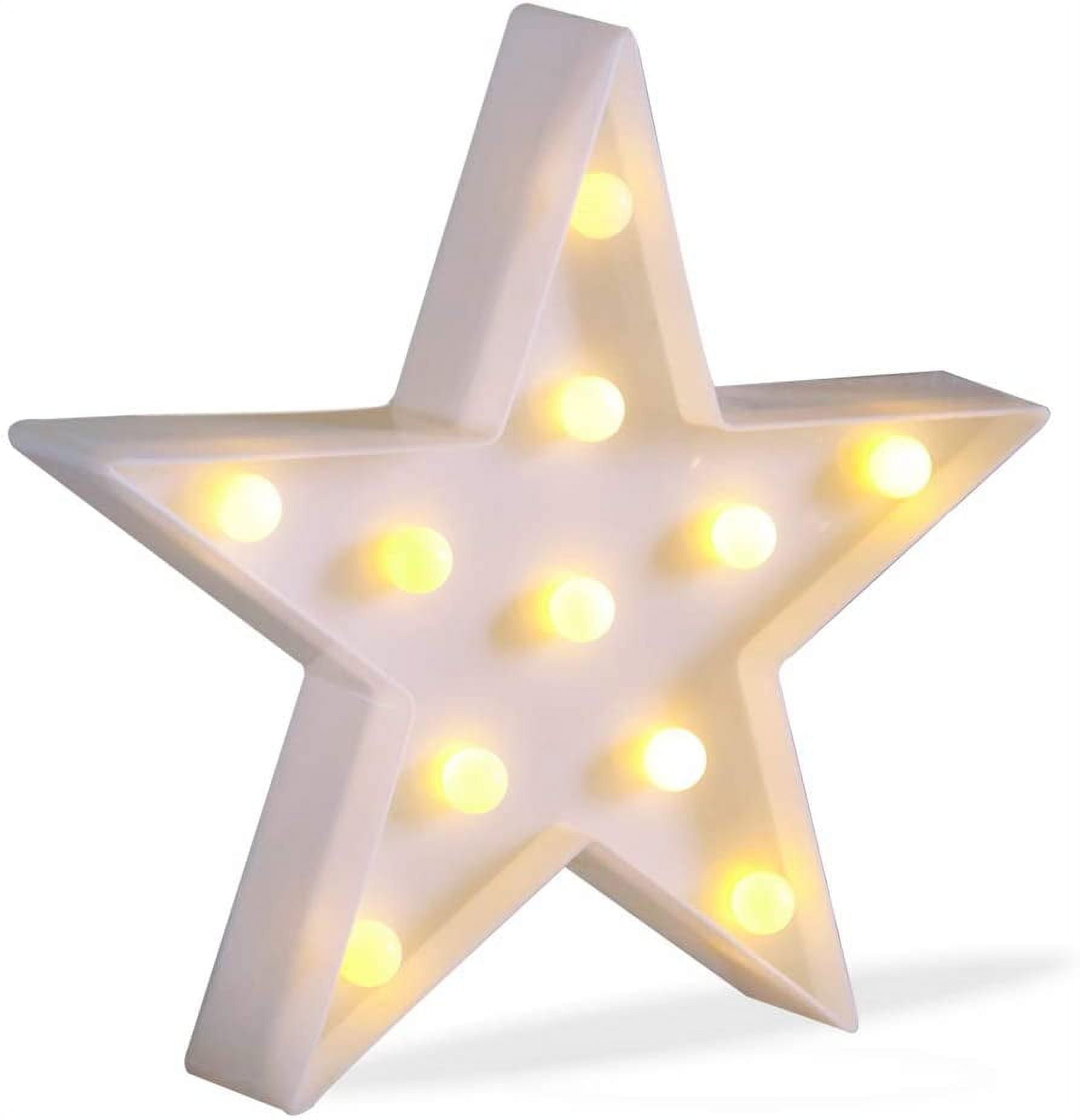 JUHUI Marquee Light Star Shaped LED plastic Sign-Lighted Marquee STAR Sign Wall Décor Battery ...