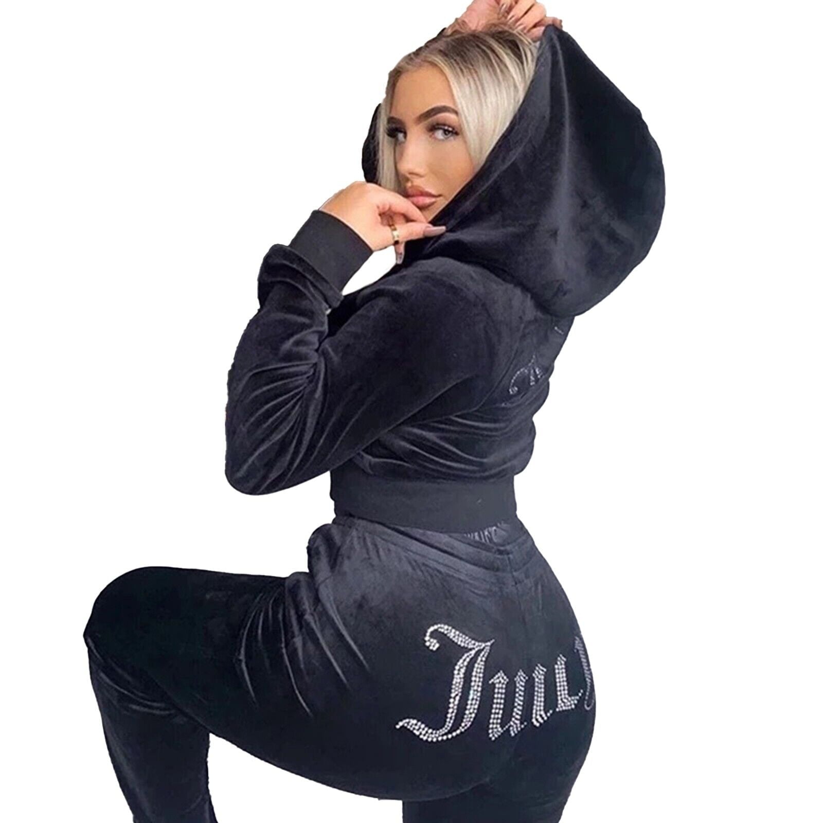 Jui-cy Hoodie Tracksuit Sweatshirt 2-Piece Set,Women's Hoodie Outfits ...