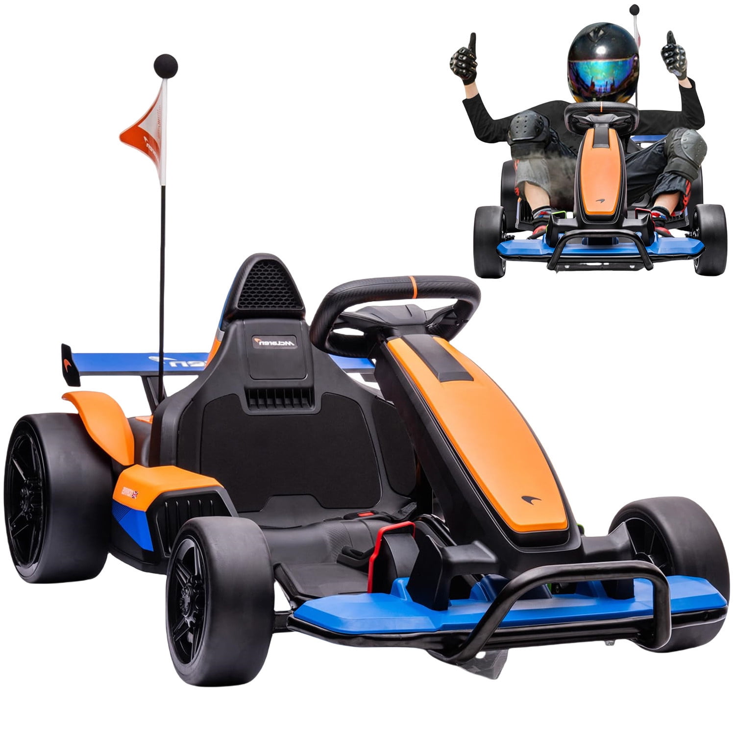 Juibresa 24V Go Kart for Kids,Licensed McLaren Drift Racing Go Kart for ...