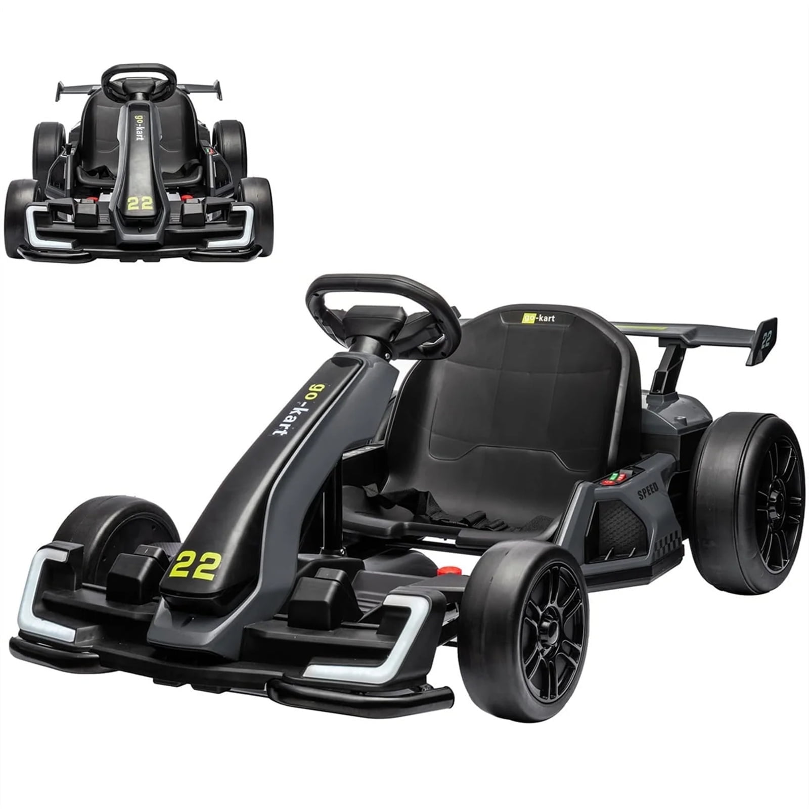 Juibresa 24V Go Karts for Kids,Go Kart Kids Pedal Cart with 300W Motors ...