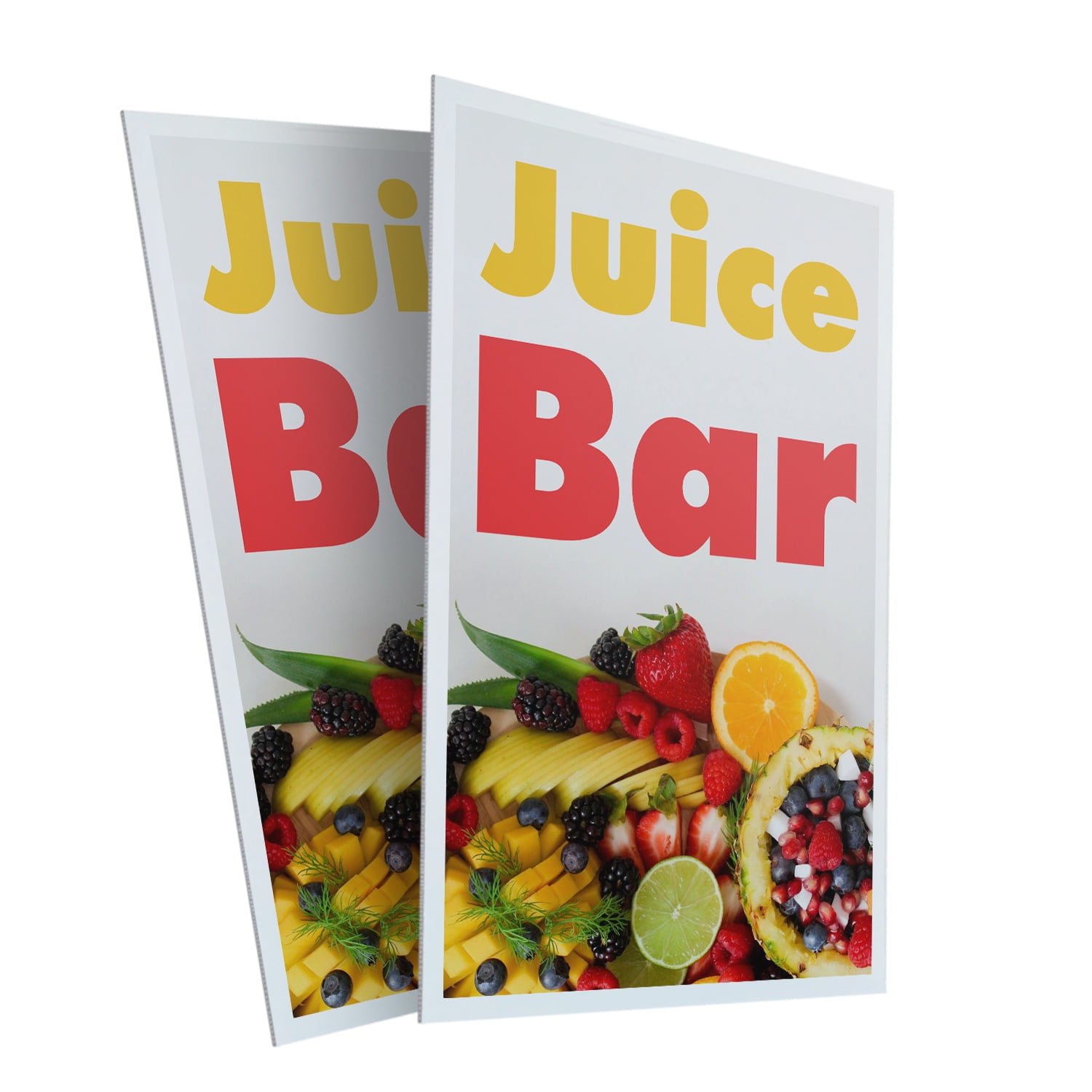Juice Bar (2-Pack) 24 Inch x 36 Inch Plastic Signs | Sign Insert 4mm ...