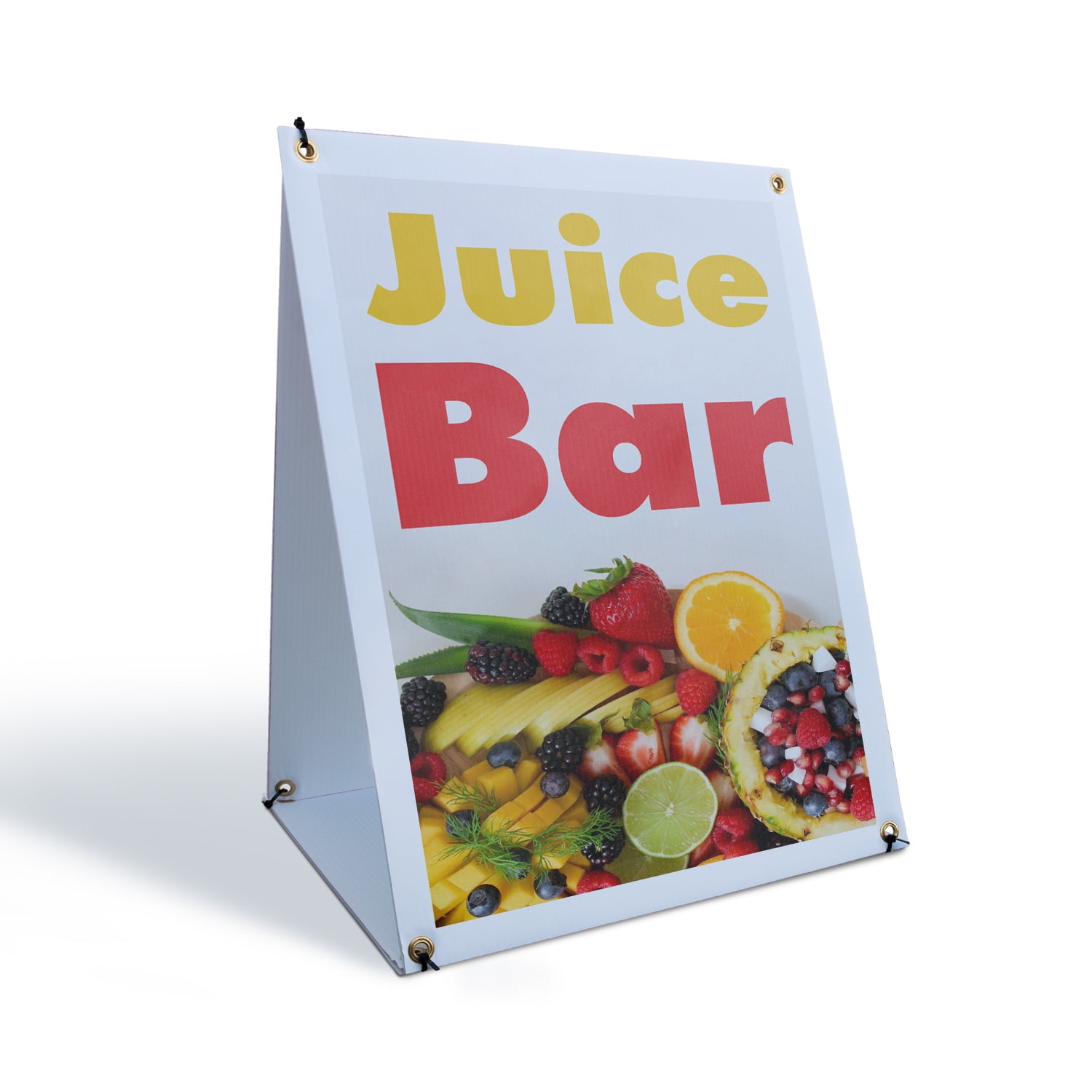 Juice Bar Sidewalk Sign 18 Inch x 24 Inch A-Frame Images On Both Sides ...