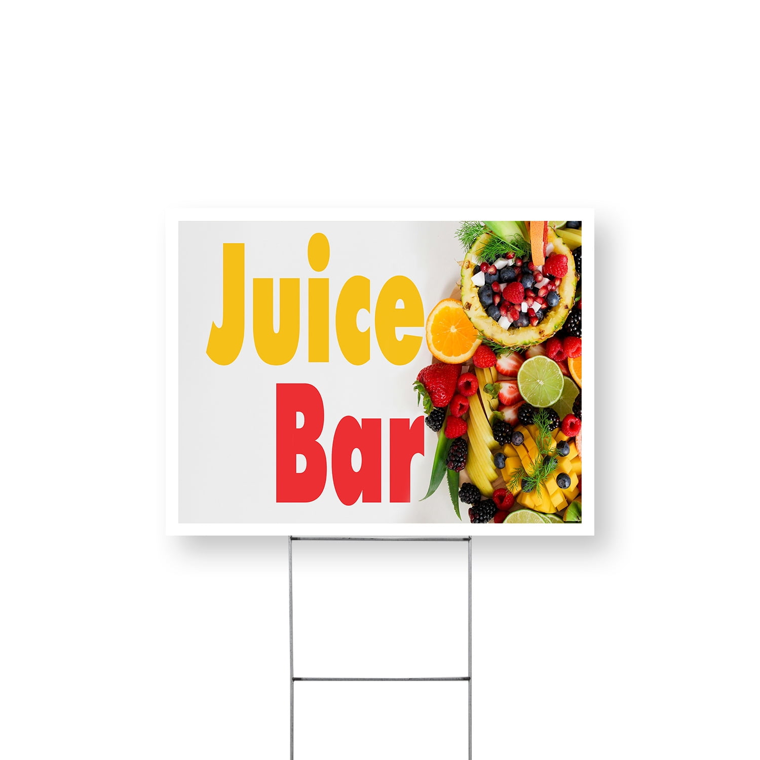 Juice Bar Yard Sign 18 Inch x 24 Inch Double Sided Weatherproof Heavy ...