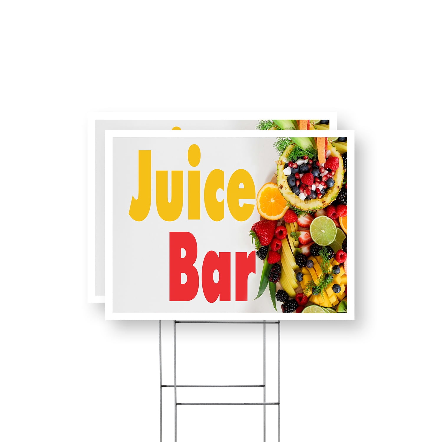 Juice Bar Yard Sign 2 Pack of 12 Inch x 16 Inch Double Sided ...