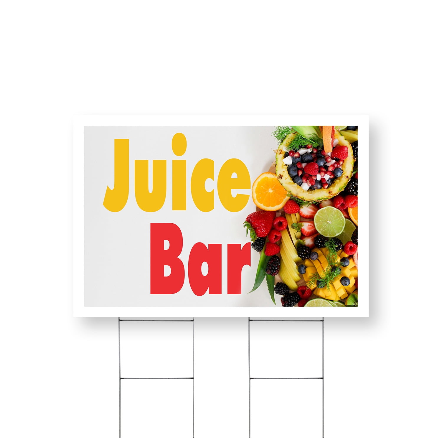 Juice Bar Yard Sign 24 Inch x 36 Inch Double Sided Weatherproof Heavy ...