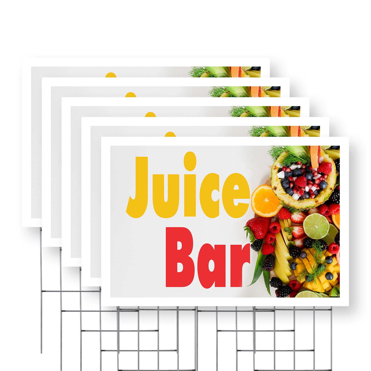 Juice Bar Yard Sign 5 Pack of 24 Inch x 36 Inch Single Sided ...