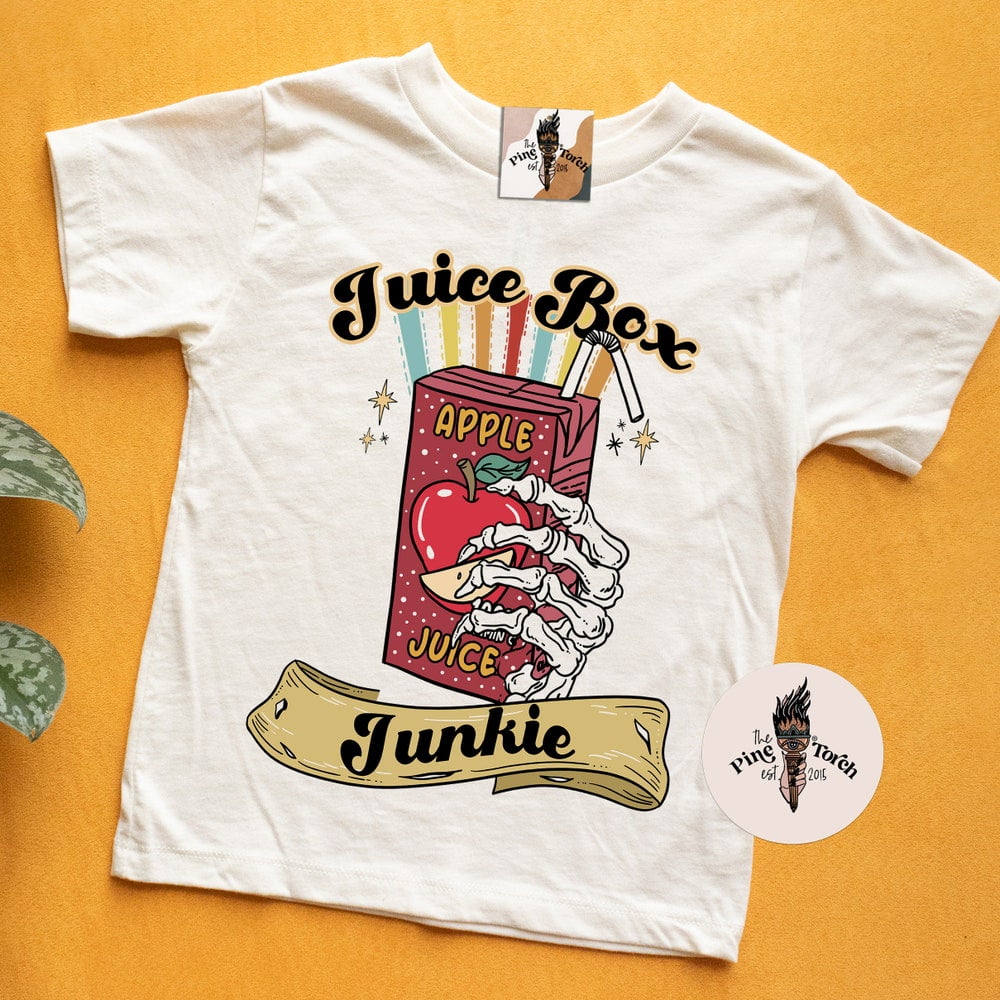 Juice Box Junkie Kids Tee, Funny Retro Juice Box Kids Shirt, Funny ...
