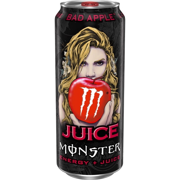 Juice Monster Bad Apple Juice + Energy Drink, 16 fl oz Cans, 12 Pack ...