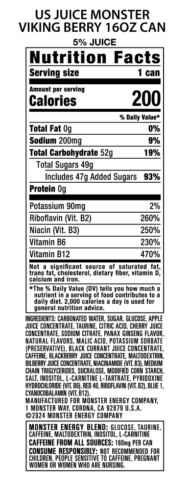 Juice Monster Viking Berry 16 Fl Oz - Walmart.com