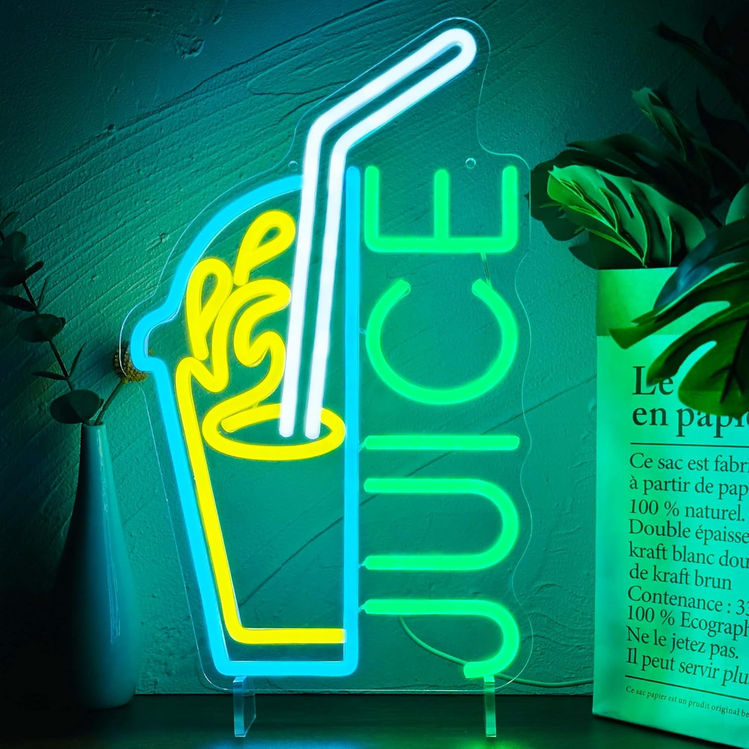 Juice Neon Sign LED Green Sign for Juice Bar Juice Neon Lights Decor ...
