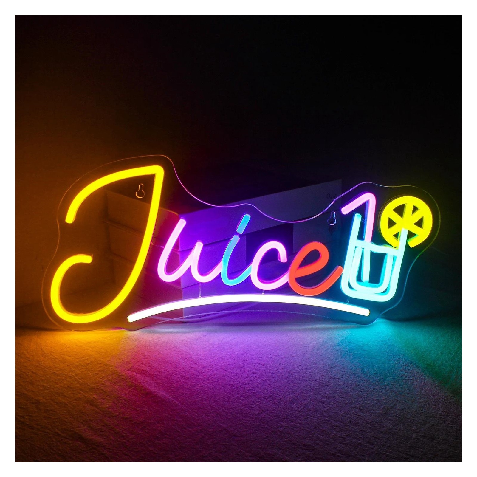 Juice Neon Sign LED Wall Decor Light USB Powered For Juice Shop Party ...