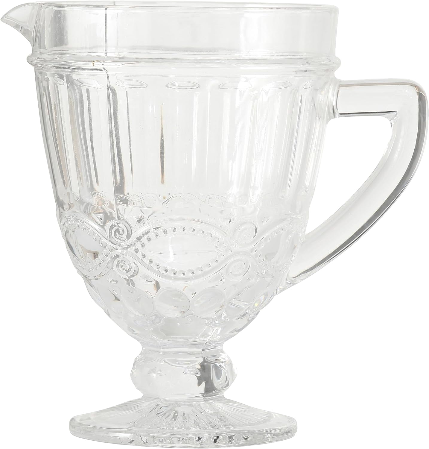 Juice Pitcher, Glass, Ornate Baroque Pattern, 33 Fluid Ounces/ 1000 ml ...