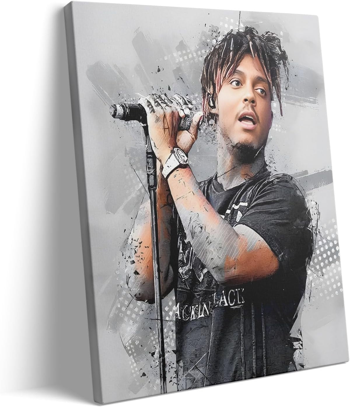 Juice WRLD Canvas Wall Art Decor - Microphone Illustration Featuring ...