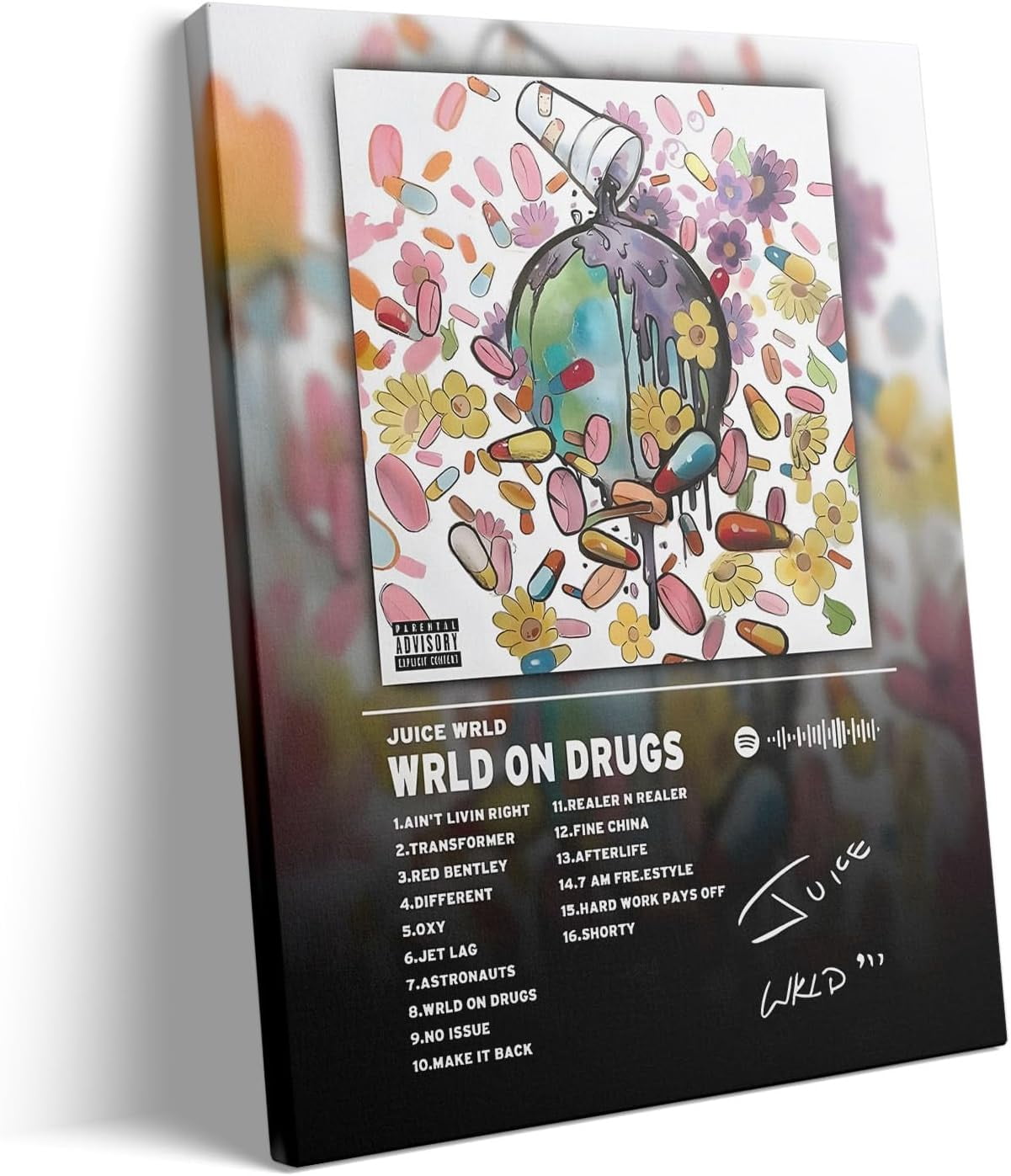 Juice WRLD Canvas Wall Art Decor - WRLD Album Cover Poster, Vibrant ...