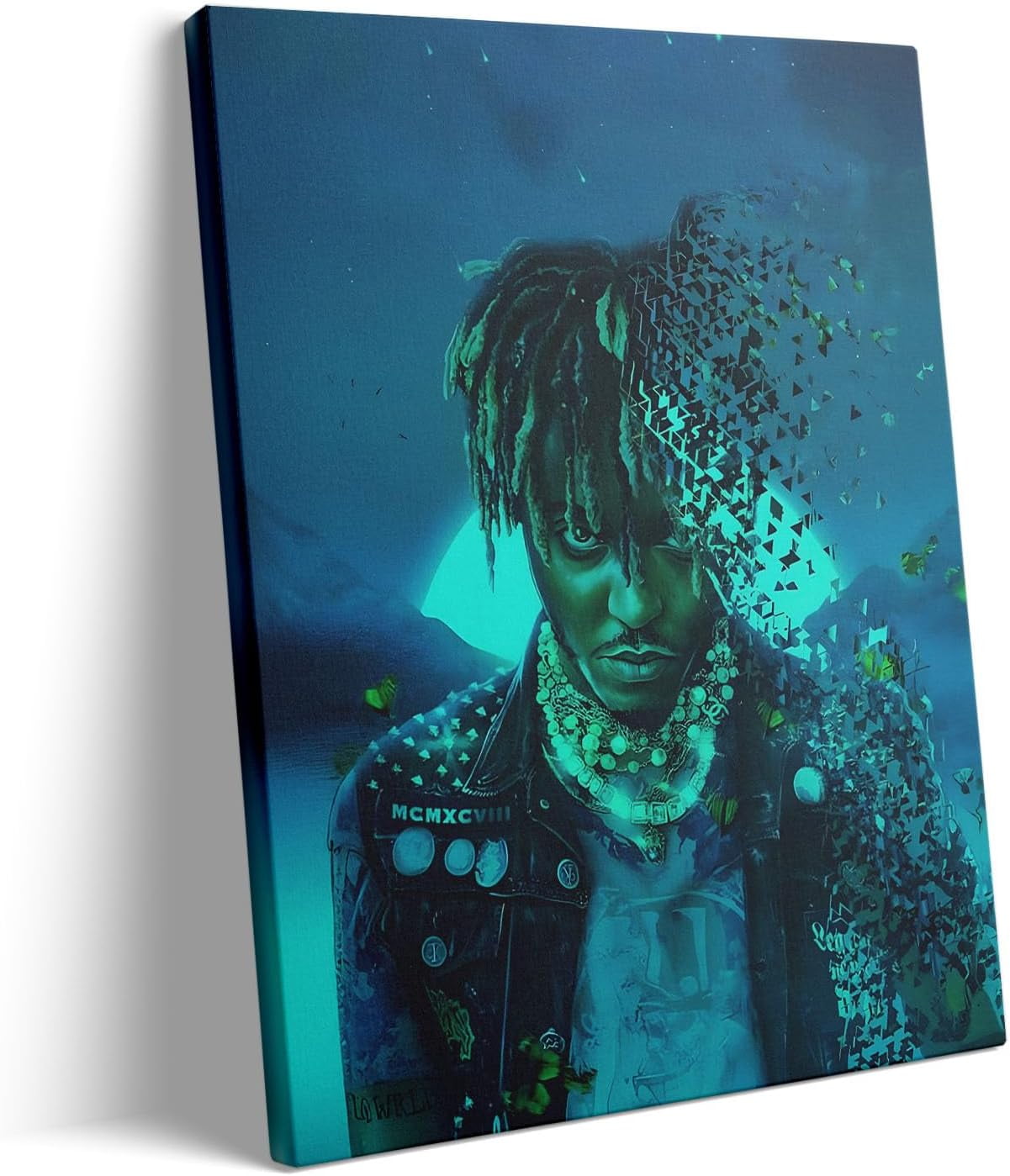 Juice WRLD Canvas Wall Art Shattered Reality Wall Decor Blue Rapper ...