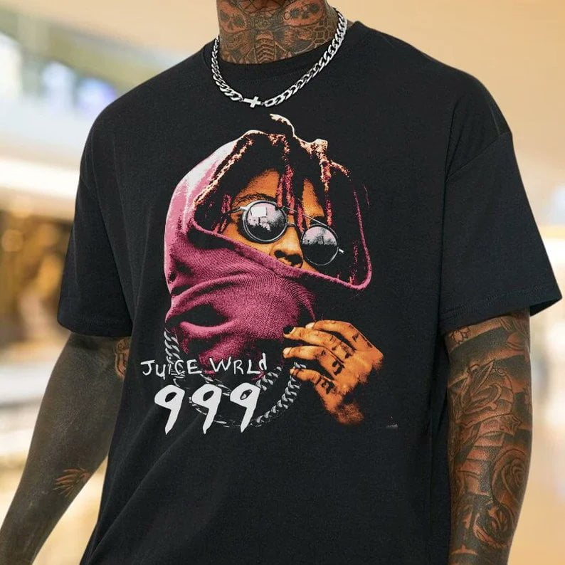 Juice WRLD Vintage Graphic T-Shirt | 999 Rapper Tribute Retro 90s Fan ...