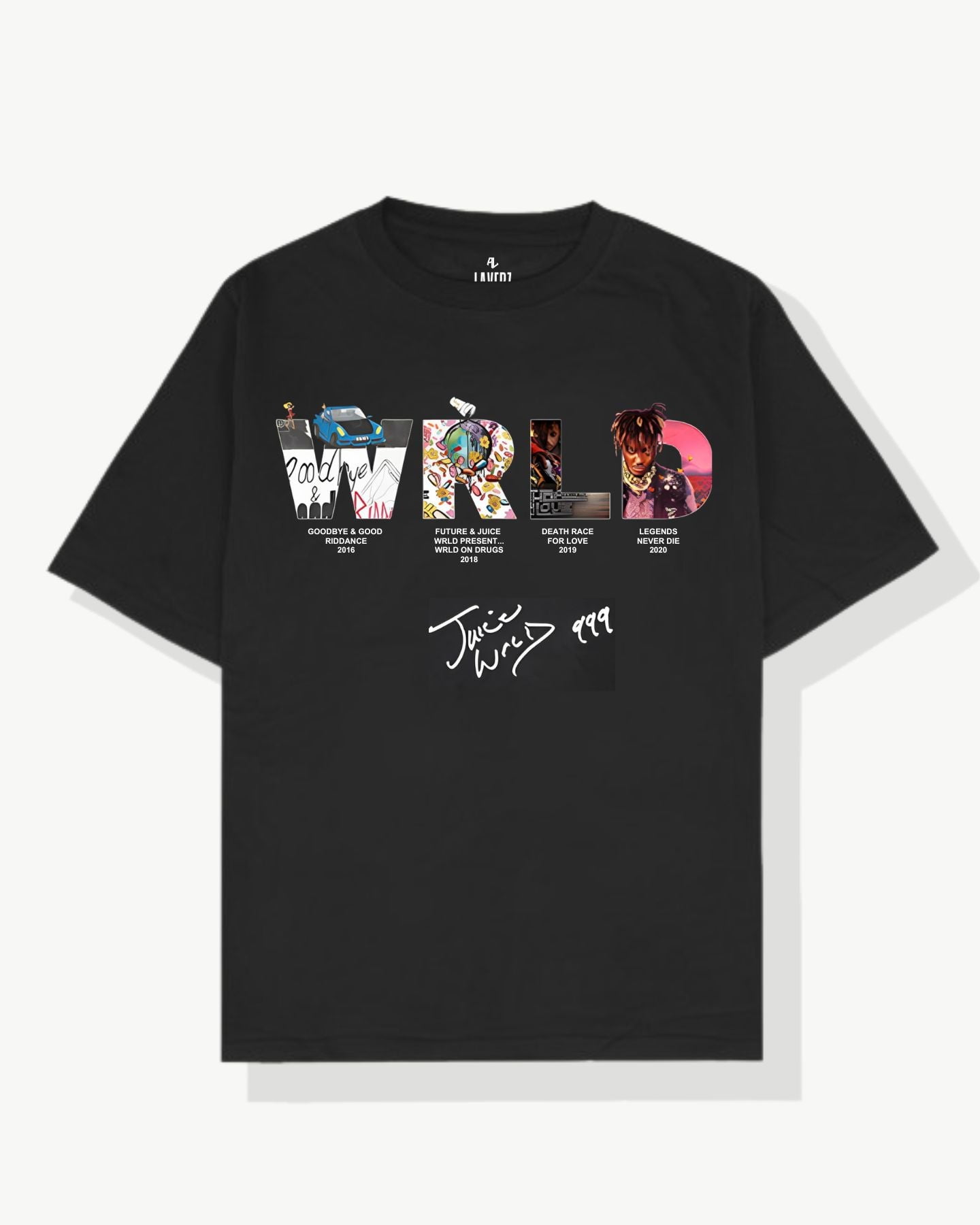 Juice Wrld Album Signature Tee Laverz T Shirt Unisex, Color: Black ...