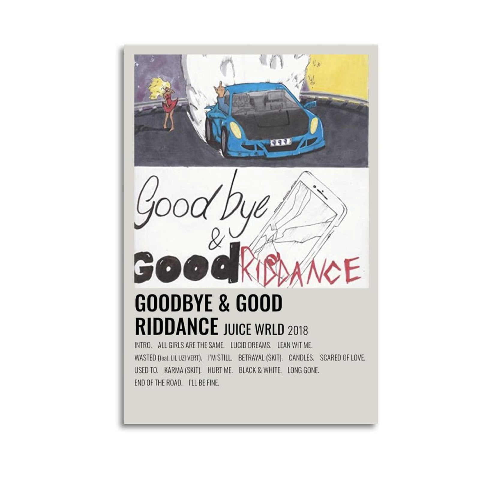 Juice Wrld Goodbye & Good Riddance Poster Decoration Vibrant High-end ...