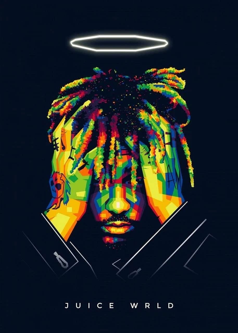Juice Wrld - Rapper And Singer Wpap ' Poster - Poster Print - Wooden ...