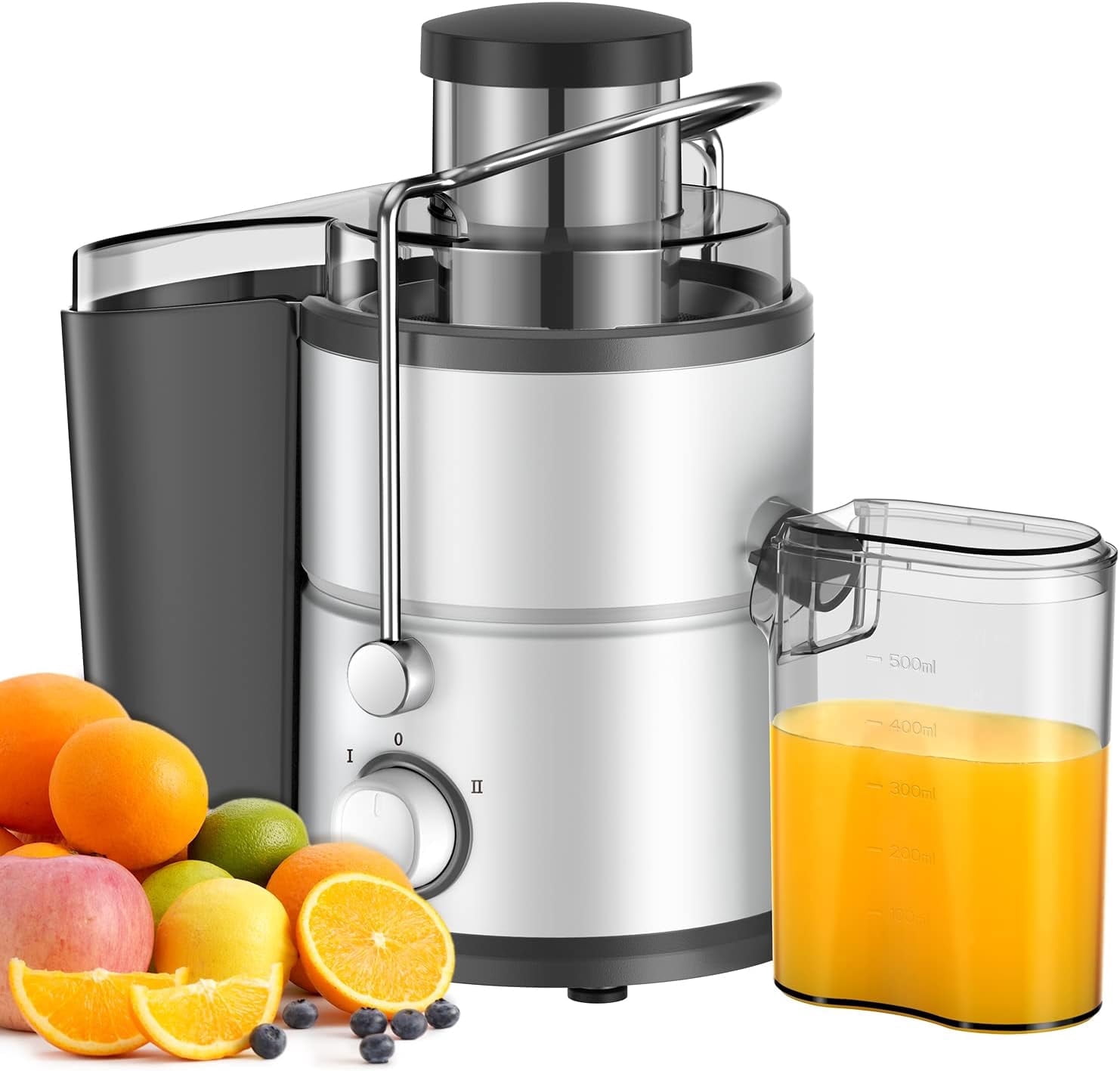 Juicer with 800W Motor, SHARDOR Juicer Machine with 3” Feed Chute, Dual ...