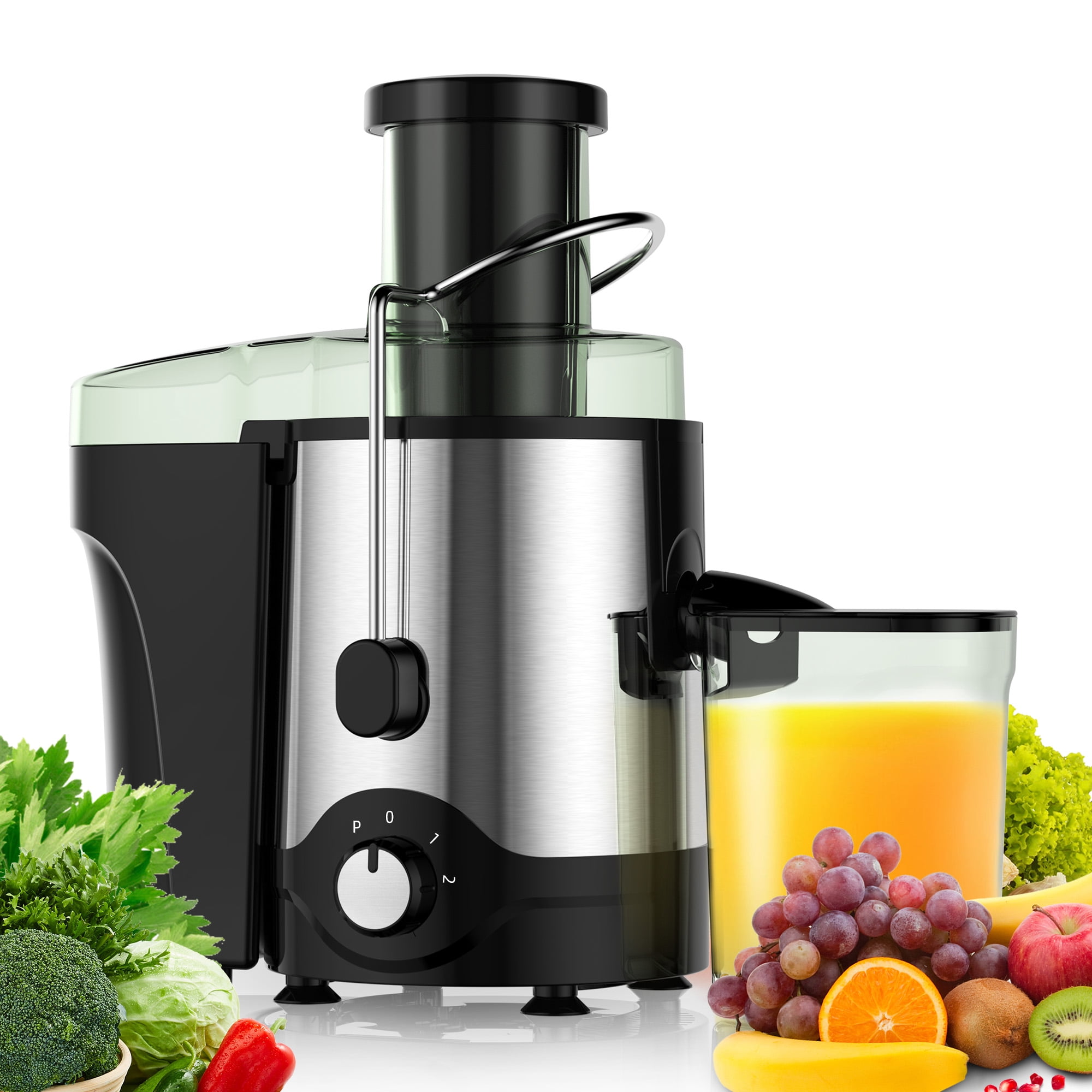 Juicer Machine 600W, Juice Extractor, Anti-Drip Press Centrifugal ...