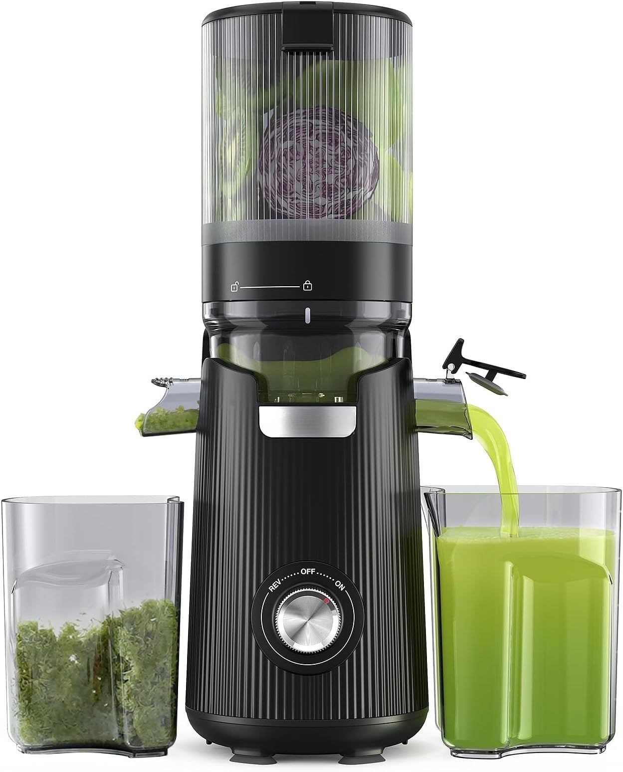 Juicer Machines, 5.3" Wide Chute for Whole Fruit and Vegetable,1.8L ...