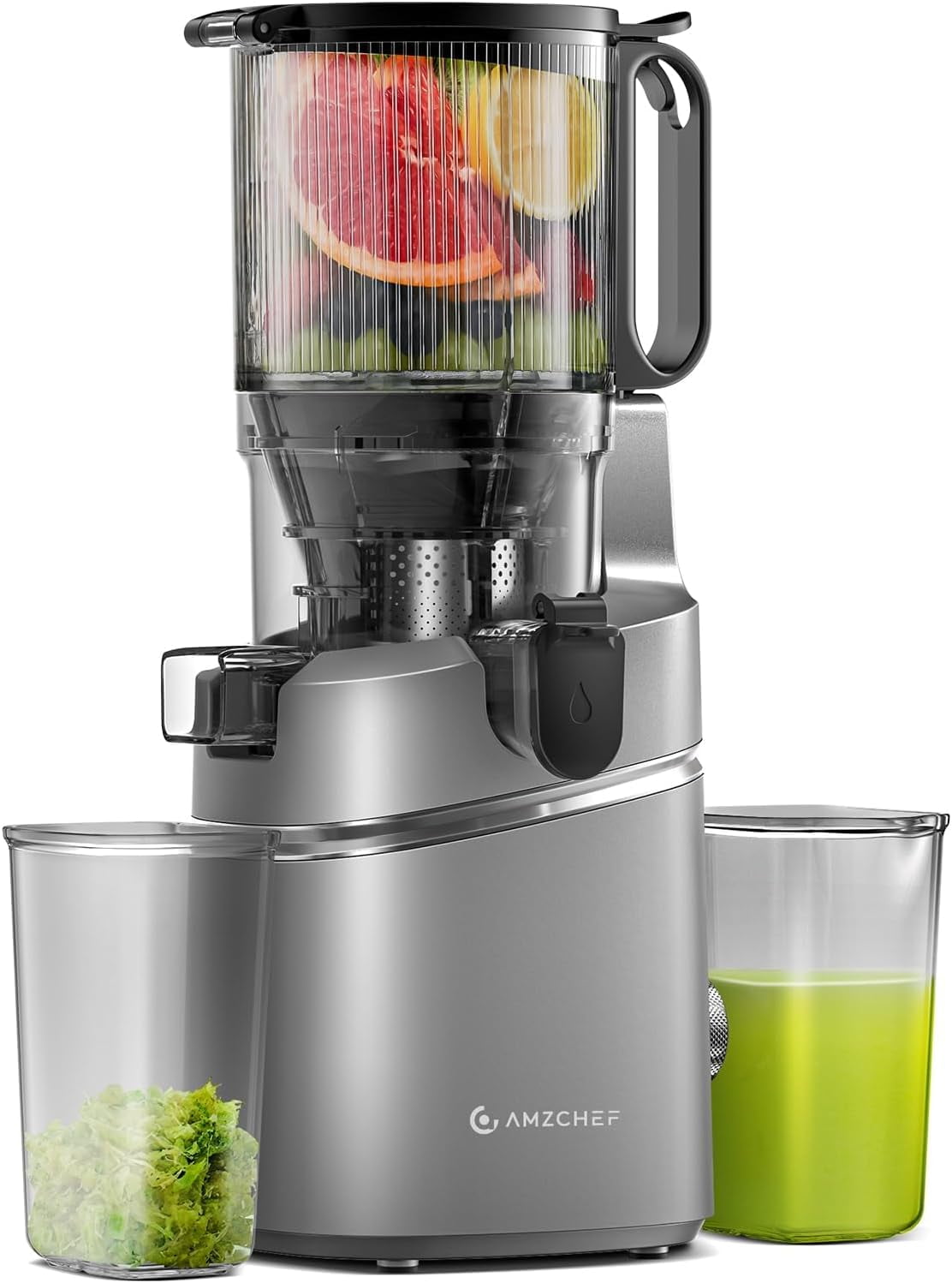 Juicer Machines, AMZCHEF 5.3-Inch Self-Feeding Masticating Juicer Fit ...