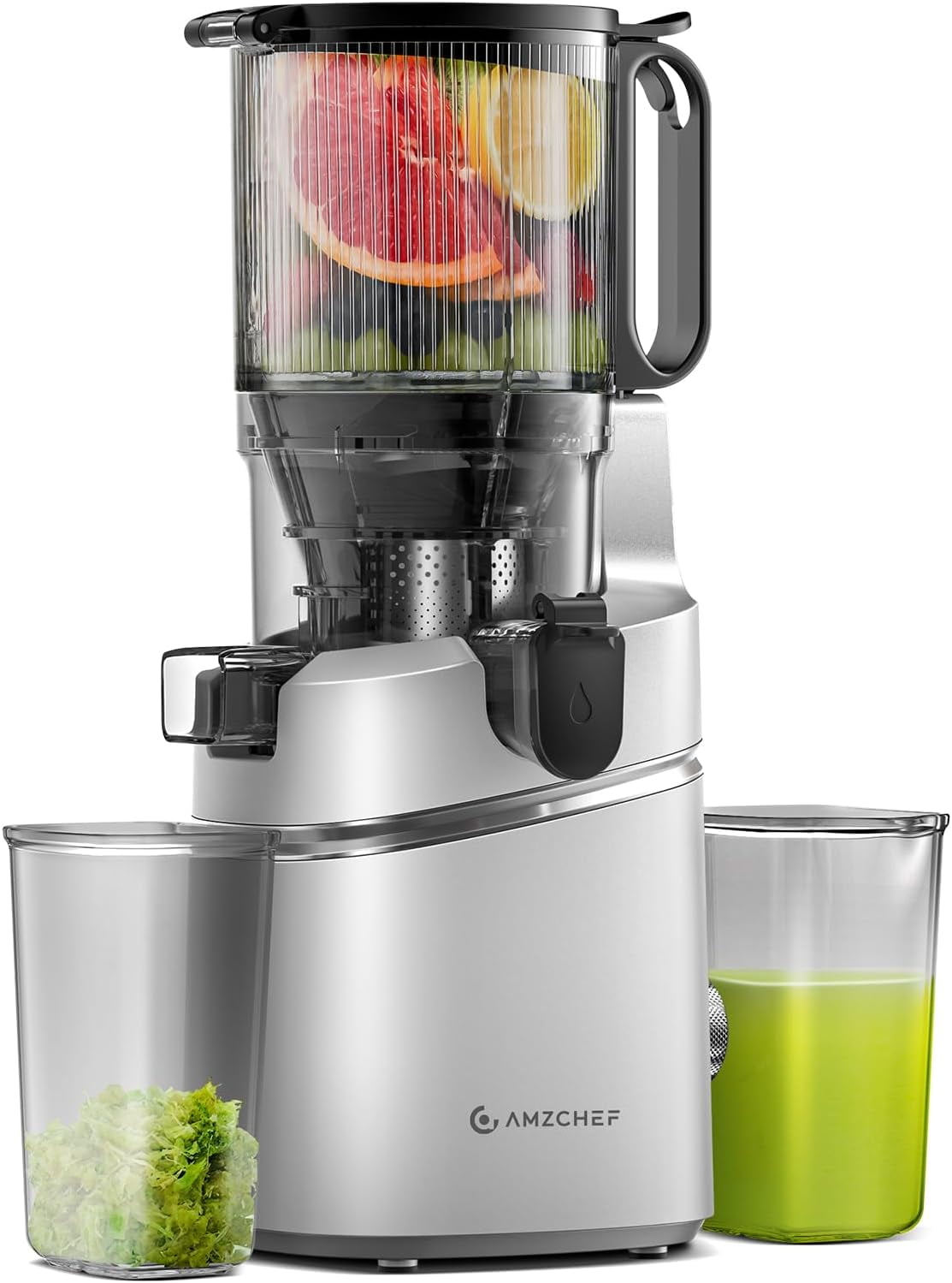 Juicer Machines, AMZCHEF 5.3-Inch Self-Feeding Masticating Juicer Fit ...
