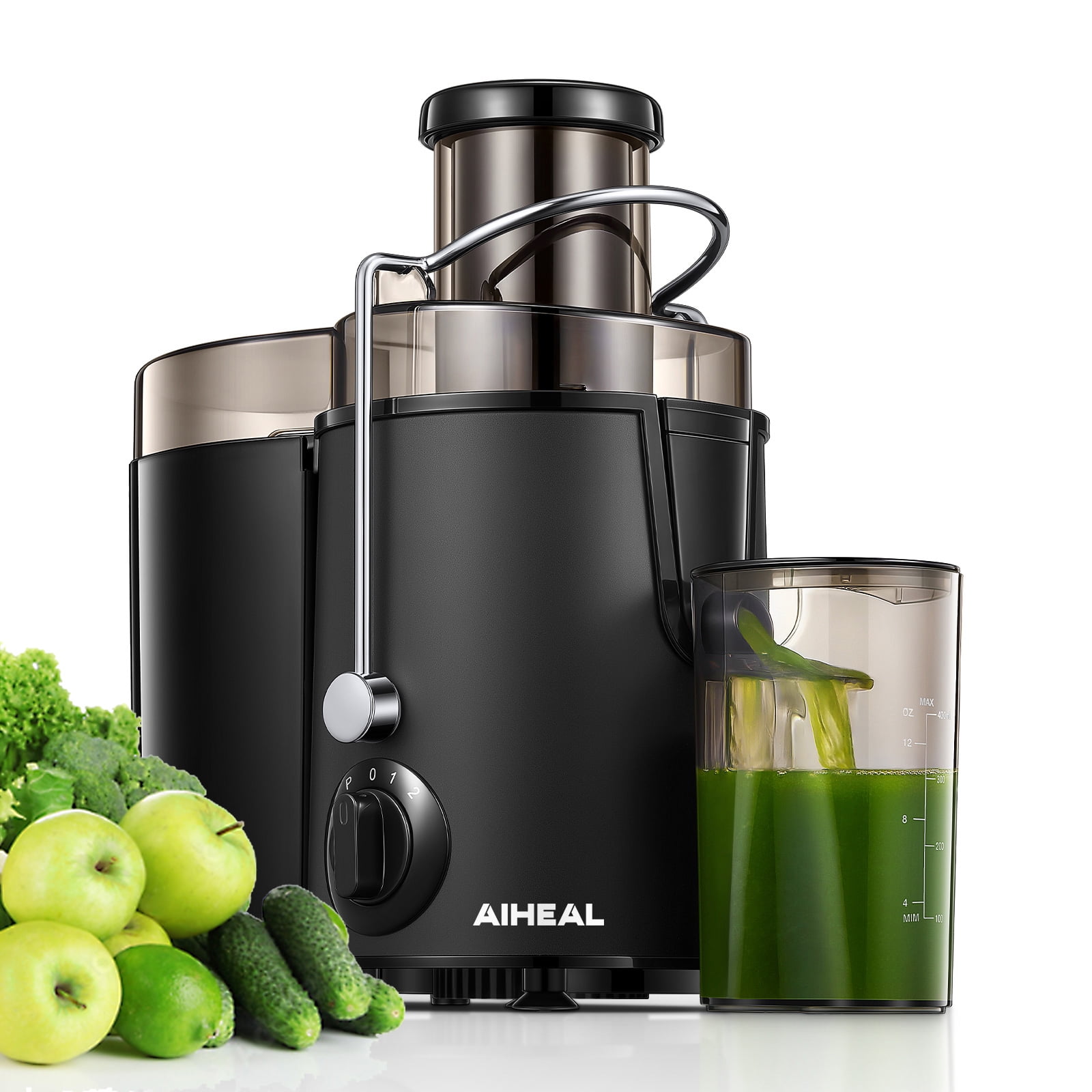 Juicer Machines, Aiheal Centrifugal Juicer with 3” Wide Mouth, 3 Speed ...