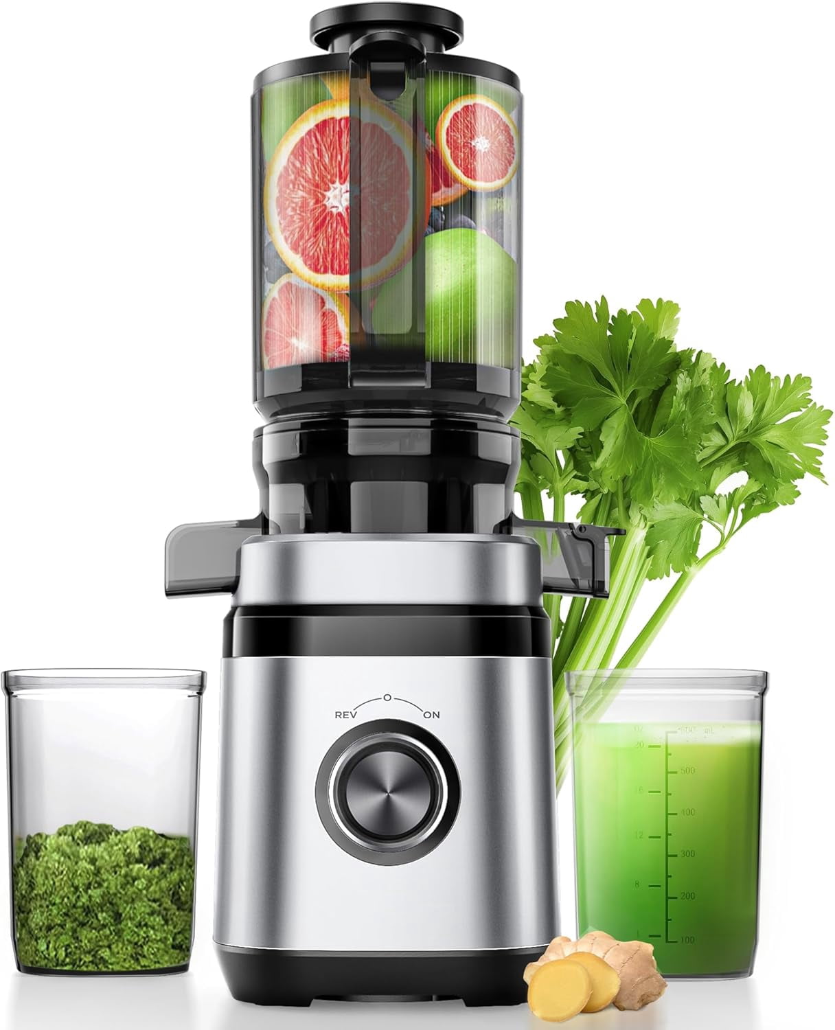 Juicer Machines, Cold Press Juicer with 4.41" Wide Feed Chute, 350W ...