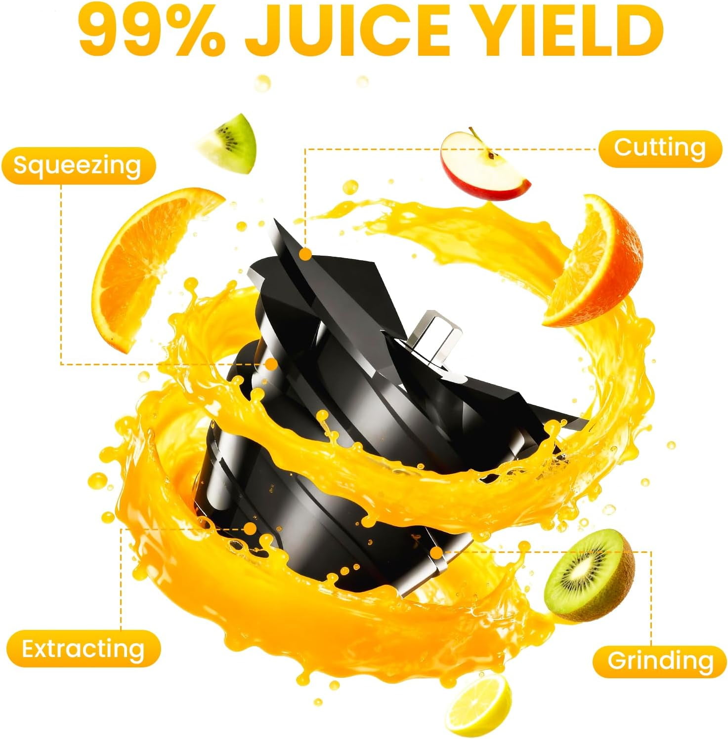 Juicer Machines, Cold Press Juicer for Fruit and Vegetable, Masticating ...