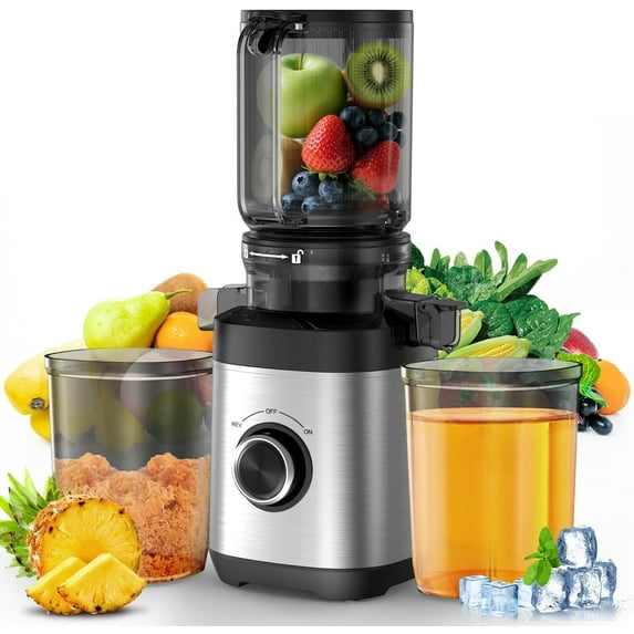 Juicer Machines, Cold Press Juicer with Wide Chute, Slow Masticating ...