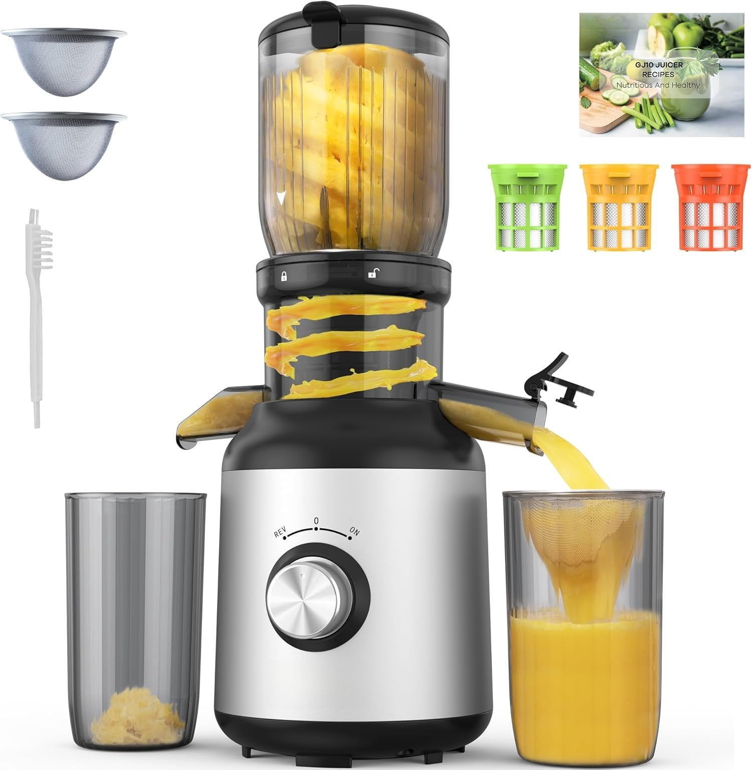 Juicer Machines, Slow Masticating Juicers with Large Feed Chute for ...