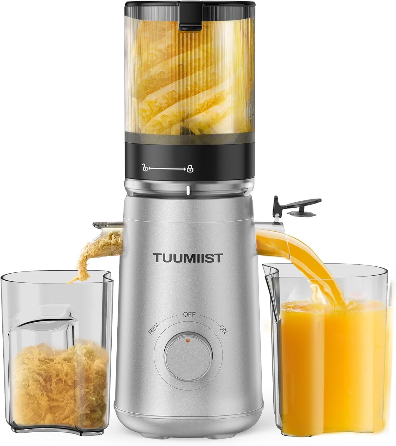 Juicer Machines, TUUMIIST Cold Press Juicer with 5.3" Extra Large Feed ...