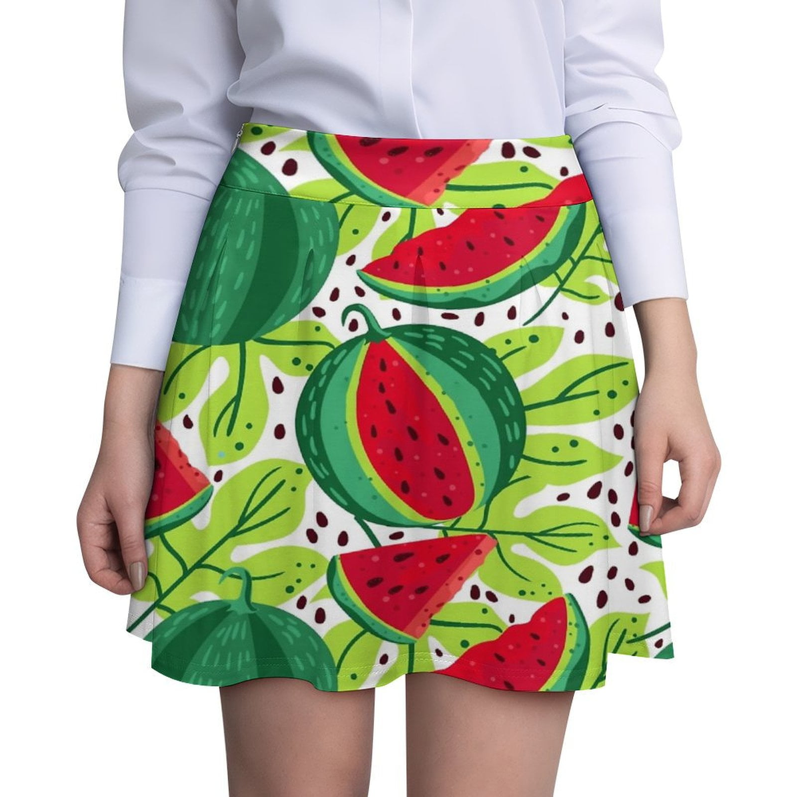 Juicy And Sweet Watermelon Women's Casual Mini Skirt Invisible Zipper ...