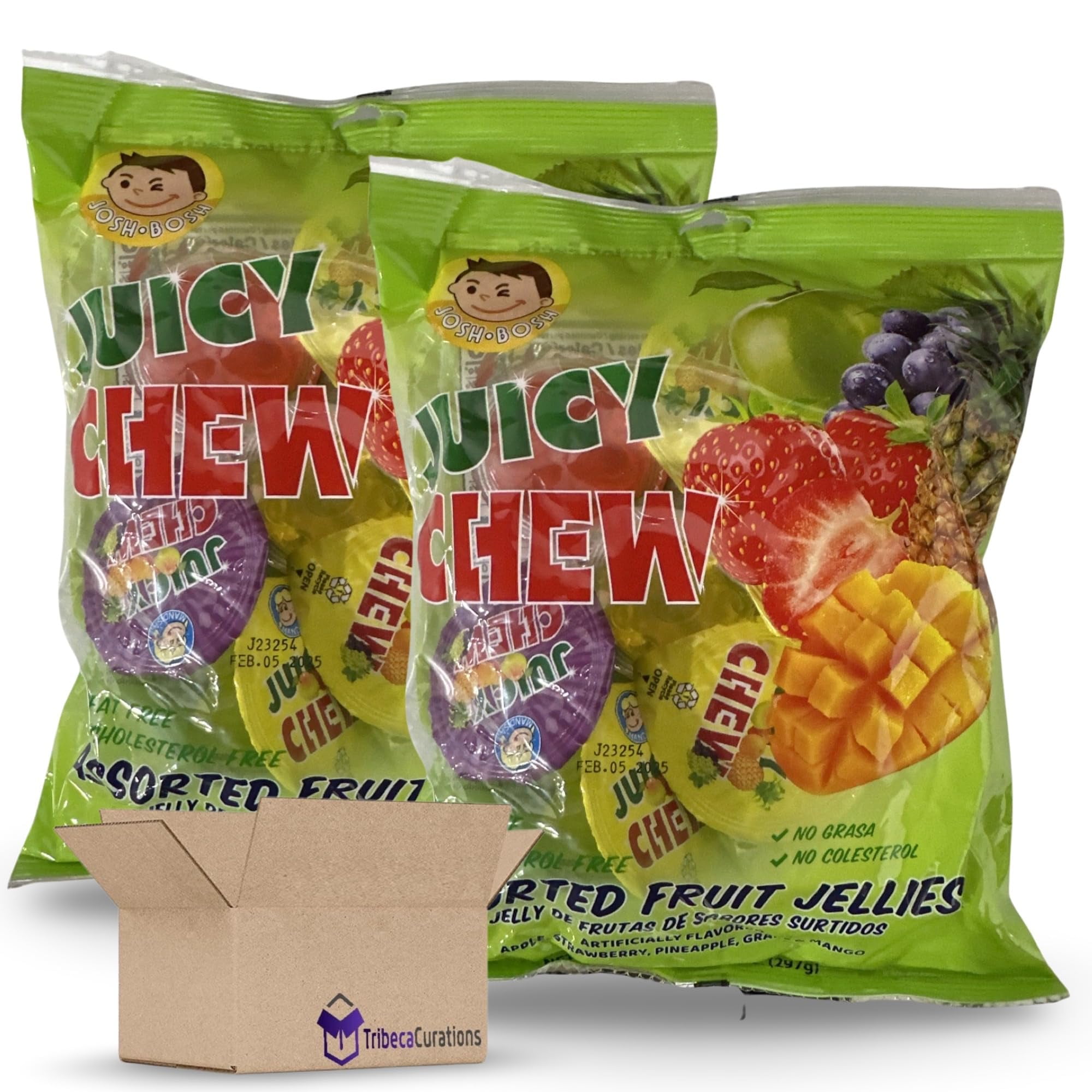 Juicy Chew Assorted Fruit Jellies Value Pack | 8 Count Bag | Pack of 2 ...