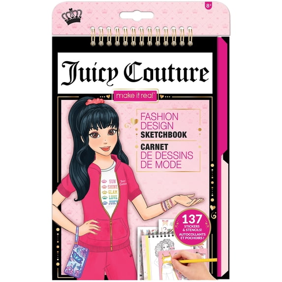 Juicy Couture Fashion Design Sketchbook, with Stencils & Stickers, 8.5 ...
