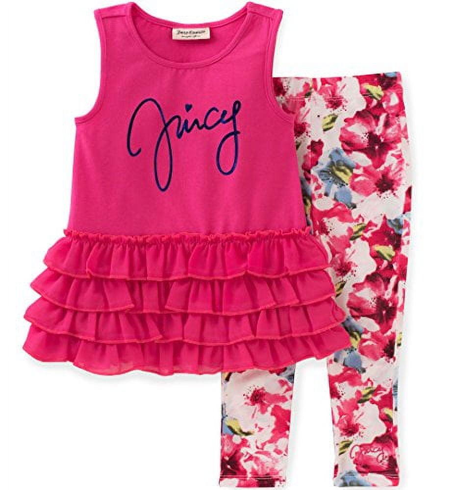 Juicy Couture Little Girls' 2 Piece Pant Set-Ruffles, Pink, 6X ...