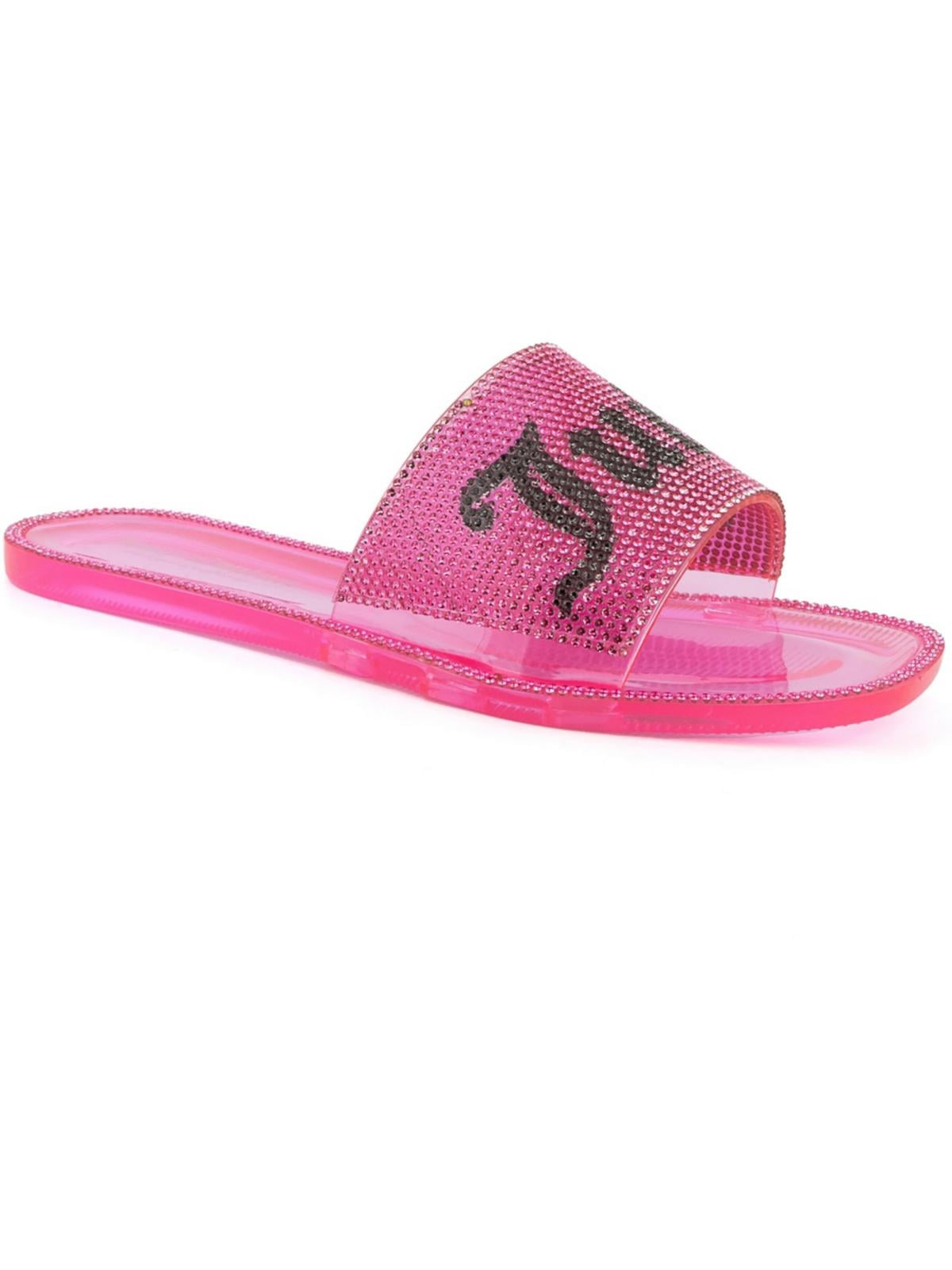 Juicy Couture Womens Hylton Logo Rhinestone Pool Slides - Walmart.com