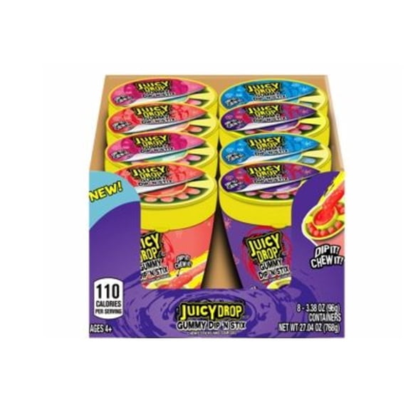 Juicy Drop Gummy Dip N Stix Candy, Sweet & Sour Gummy Candy with Sour ...
