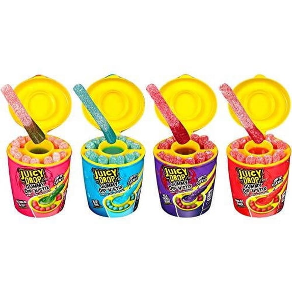 Juicy Drop Sweet and Sour Chewy Candy Mix, Gummy Dip 'N Stix Variety ...