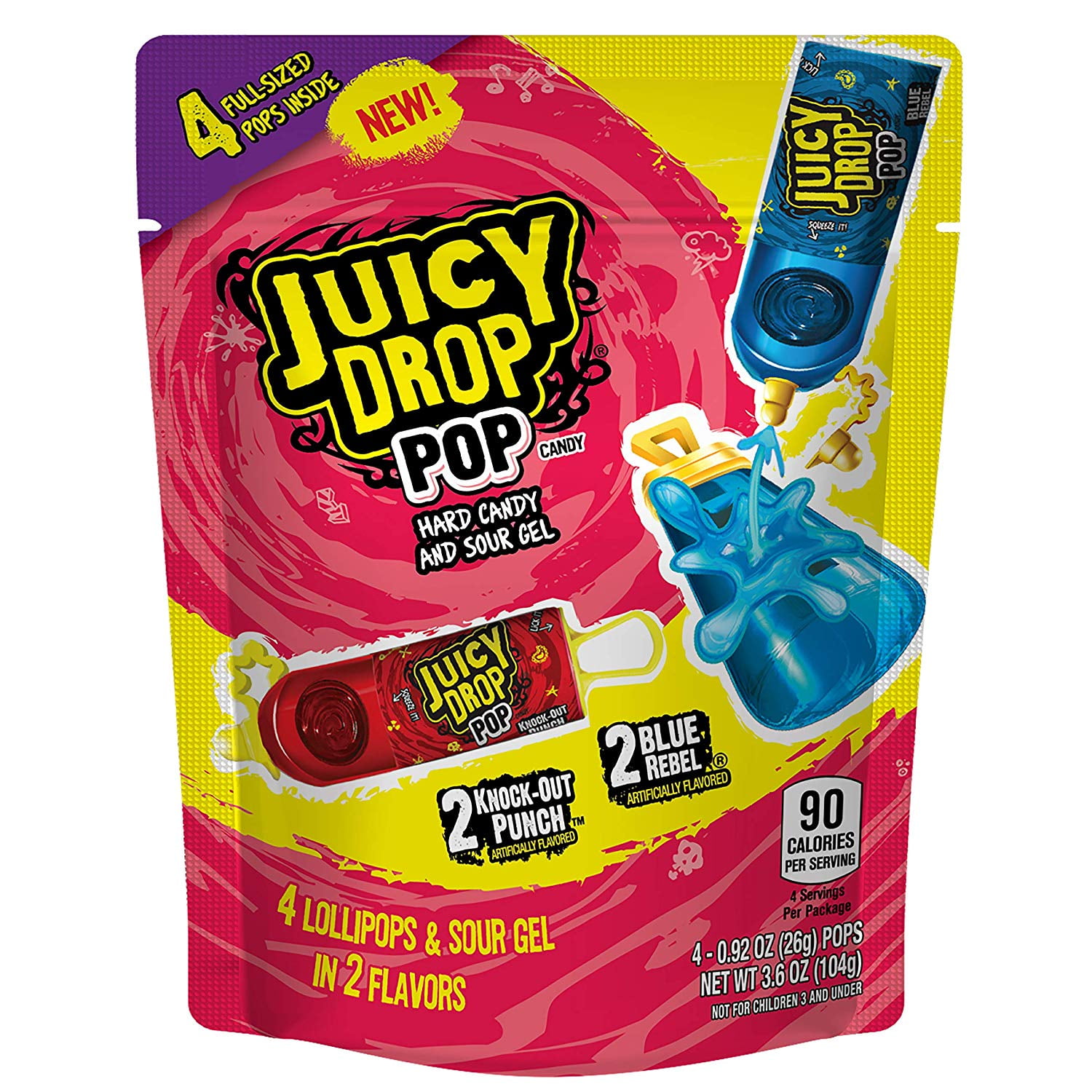 Juicy Drop Pop Variety Pack, Assorted Flavors Sweet Lollipops with Sour ...