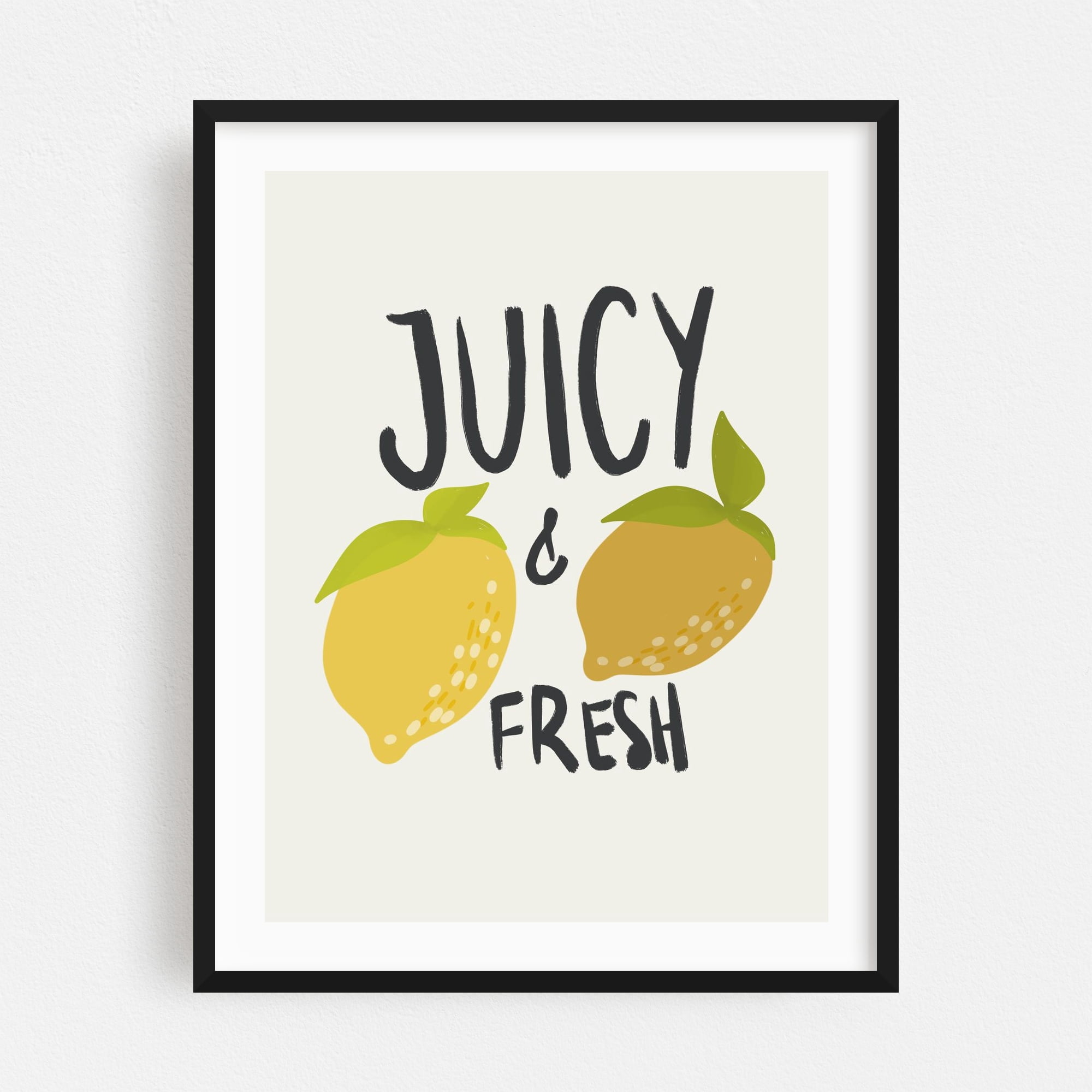 Juicy & Fresh - Illustration Quote Lemon Fruit Humor Typography Kitchen ...