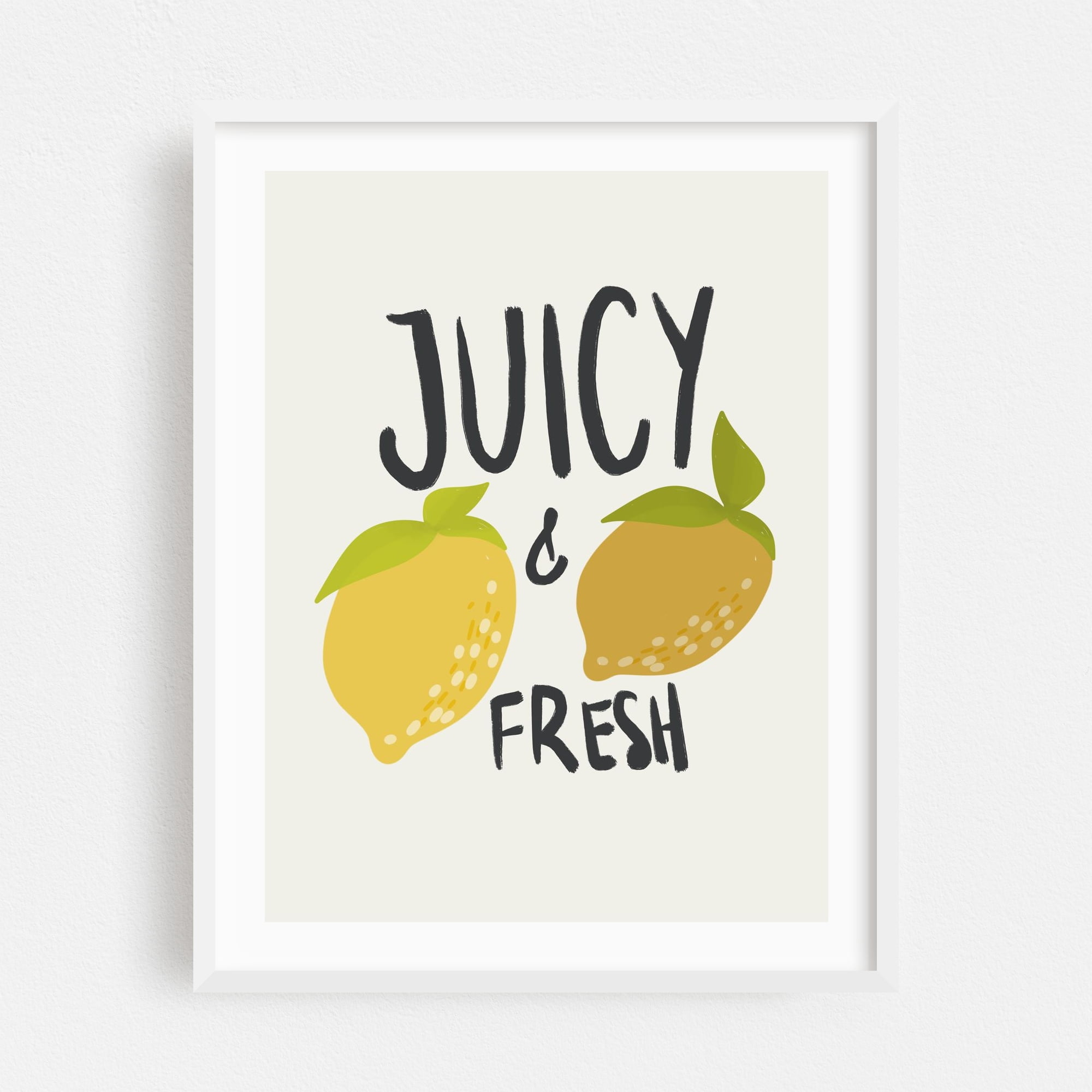 Juicy & Fresh - Illustration Quote Lemon Fruit Humor Typography Kitchen ...
