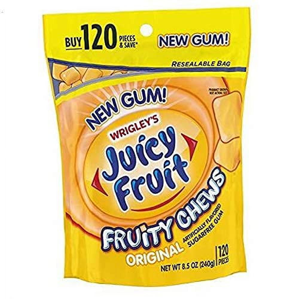 Juicy Fruit Fruity Chews Original Sugarfree Gum, 120 piece bag (2 Pack ...
